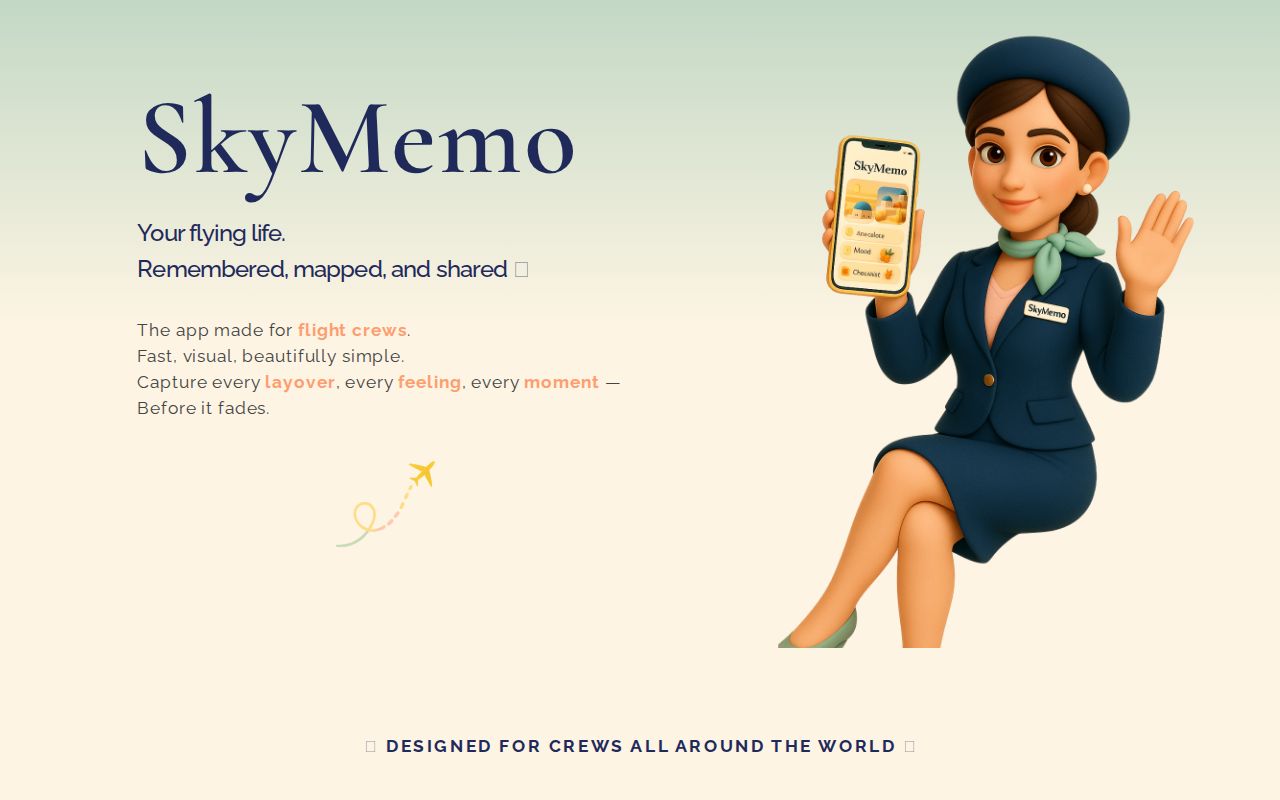 SkyMemo – Your emotional flight log, made for crew life ️